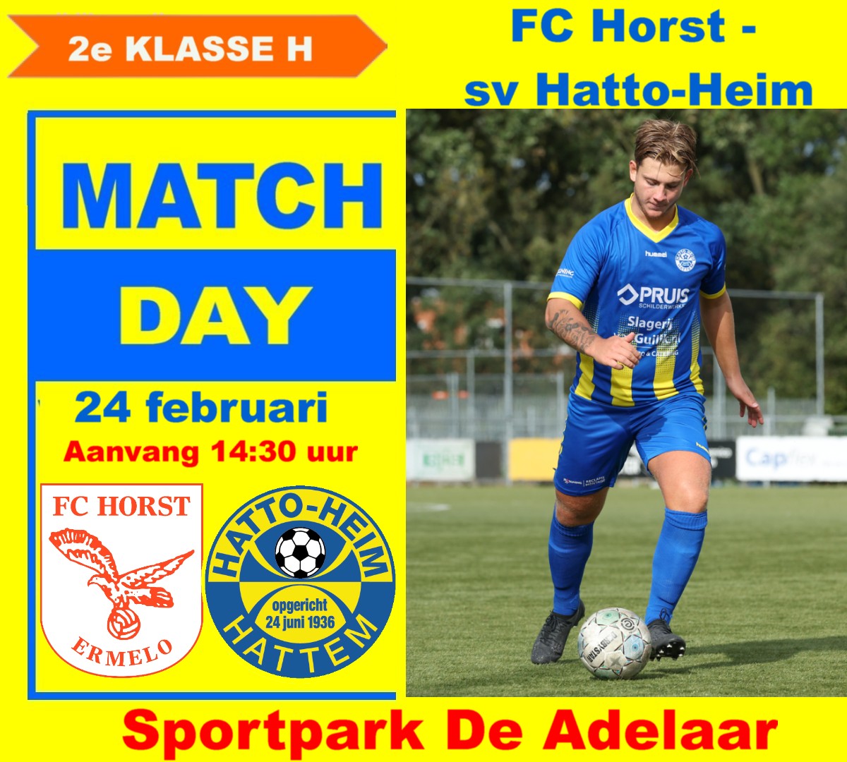 FC Horst - sv Hatto-Heim op sportpark de Adelaar in Ermelo. | sv Hatto Heim